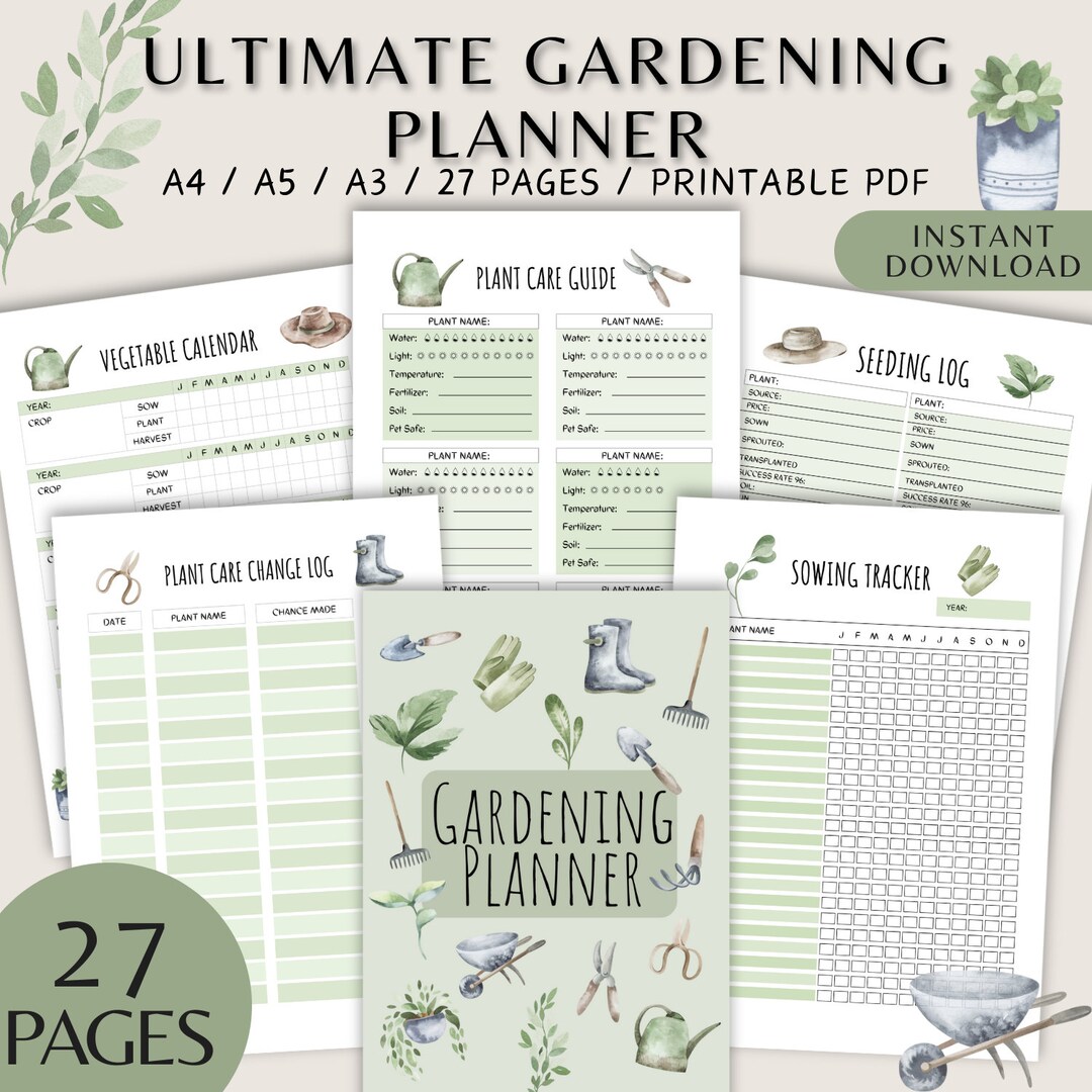 Gardening Planner Printable PDF, Ultimate Gardening Planner Printable ...