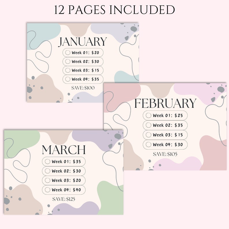 A6 Money Savings Challenge Bundle, Low Income Monthly Savings Challenge ...