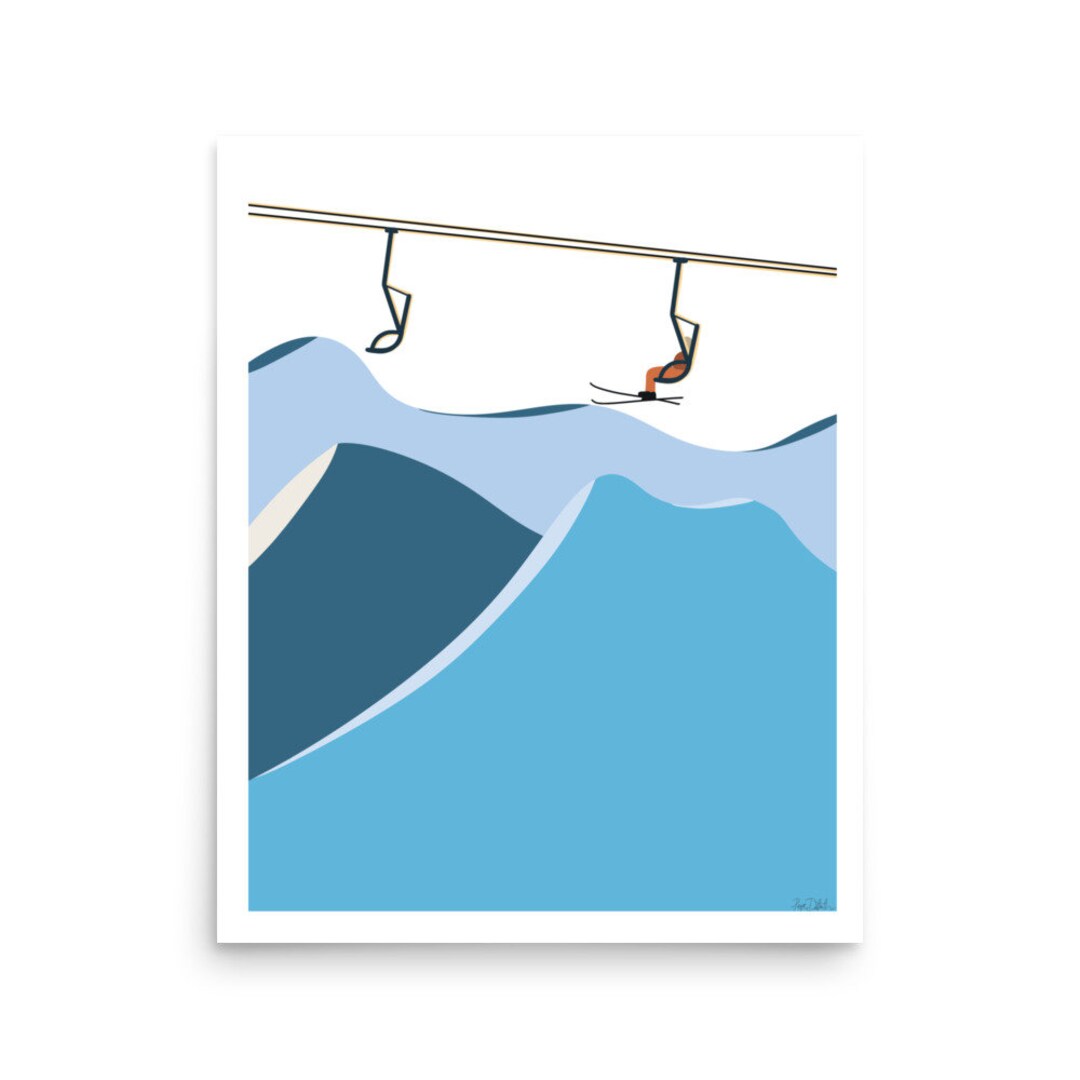 Mountain Ski Lift Print Vintage Chair Lift Poster Retro - Etsy