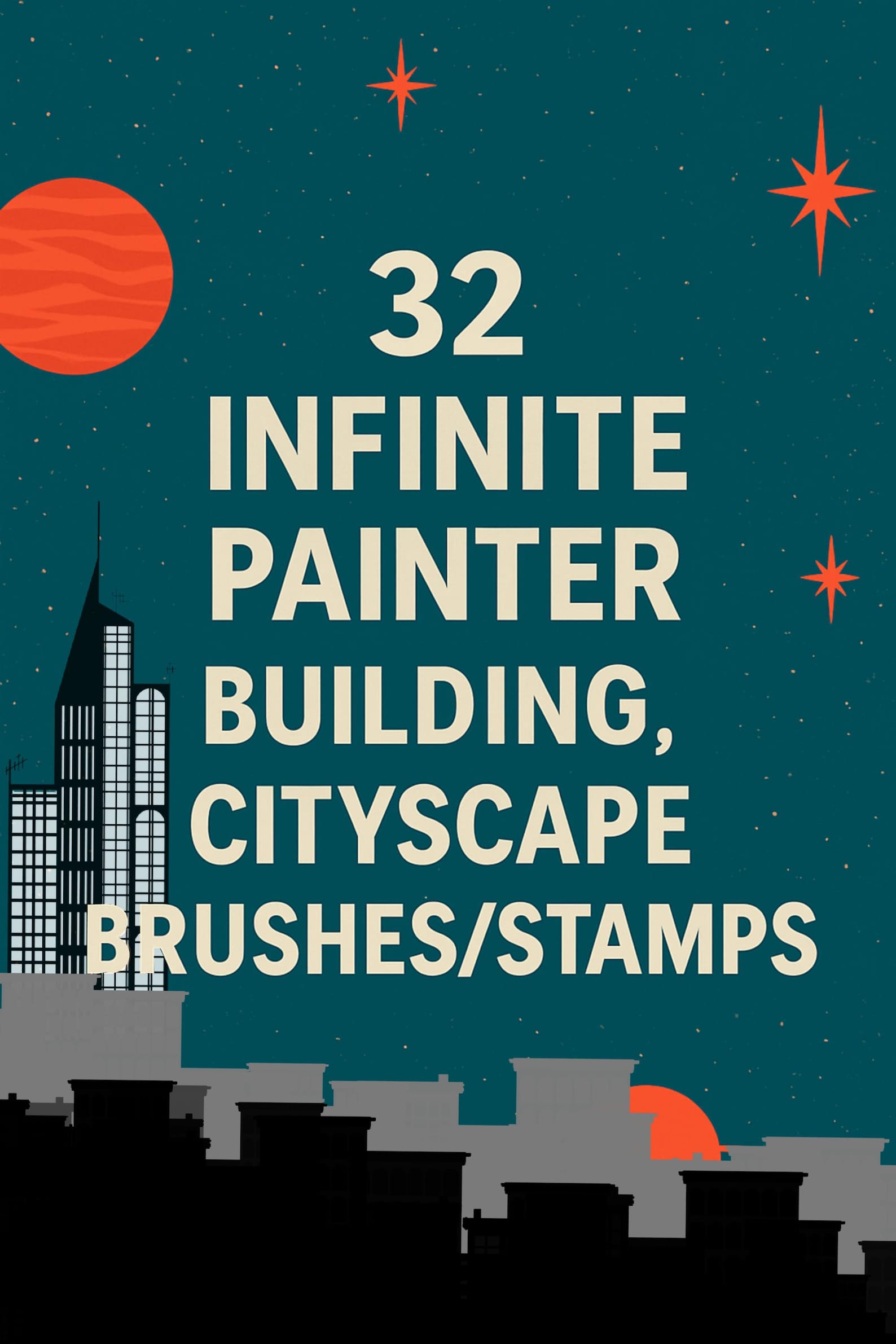 32 Infinite Painter Building, Cityscape Brushes/stamps. - Etsy