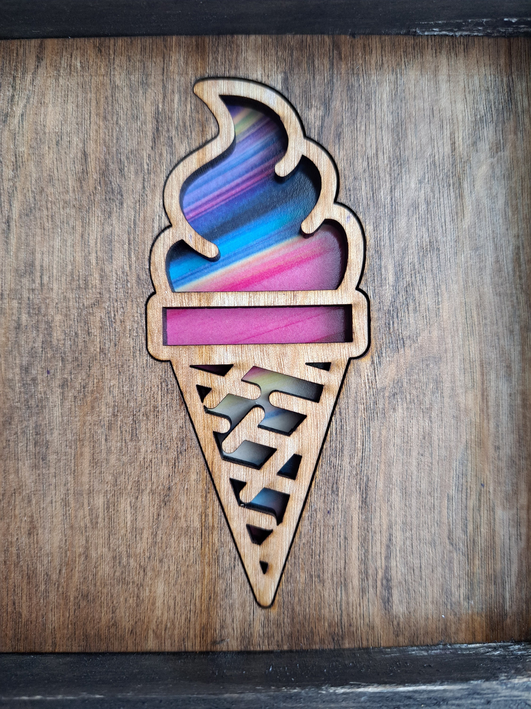 5 Laser Cut Ice Cream Cone Wooden Mini Art - Etsy