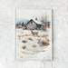Winter Barn, Christmas Printable Wall Art, Portrait Wall Art Print ...