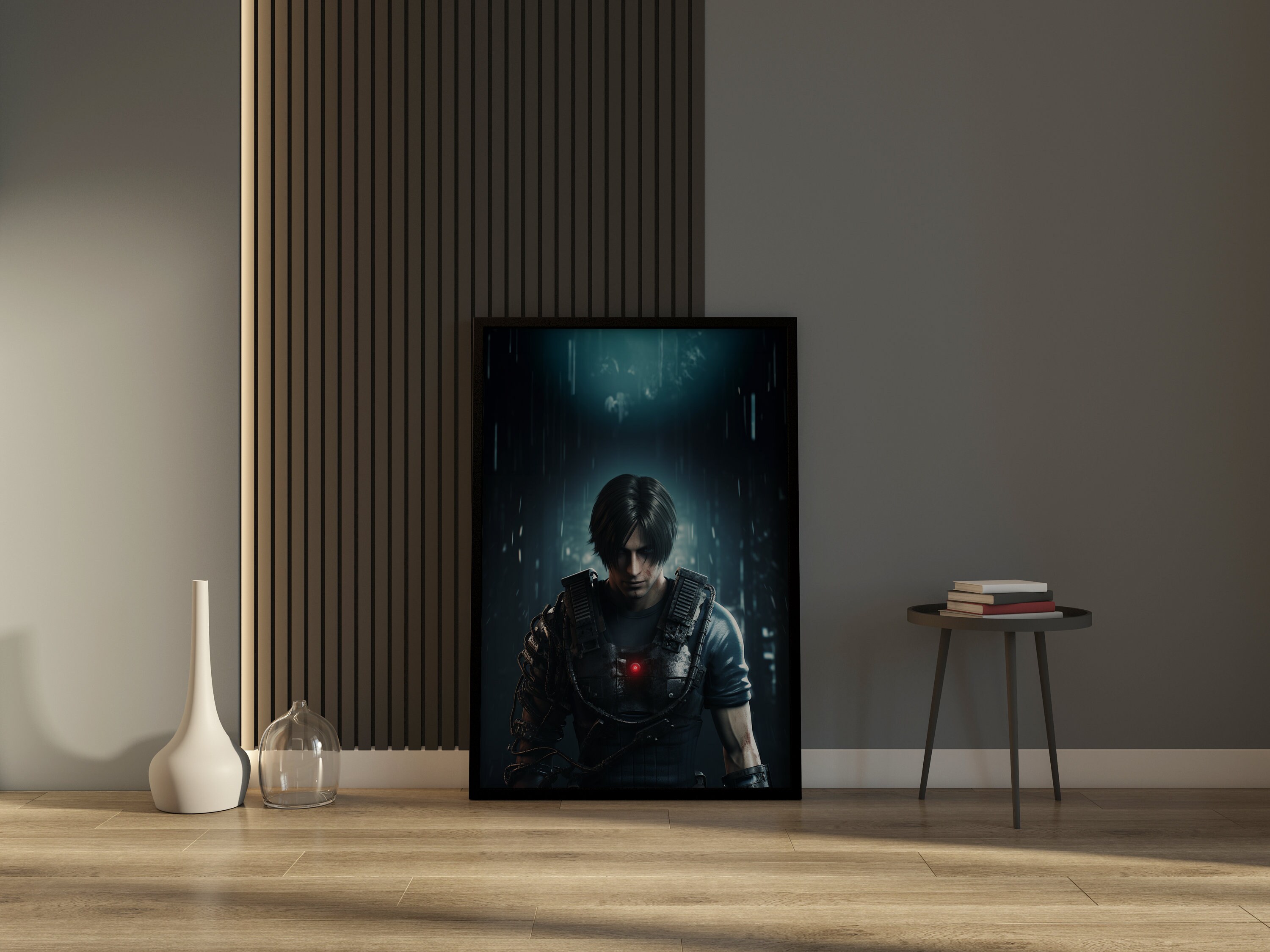 Cyberpunk Leon Kennedy Resident Evil Concept Art High Quality Digital ...