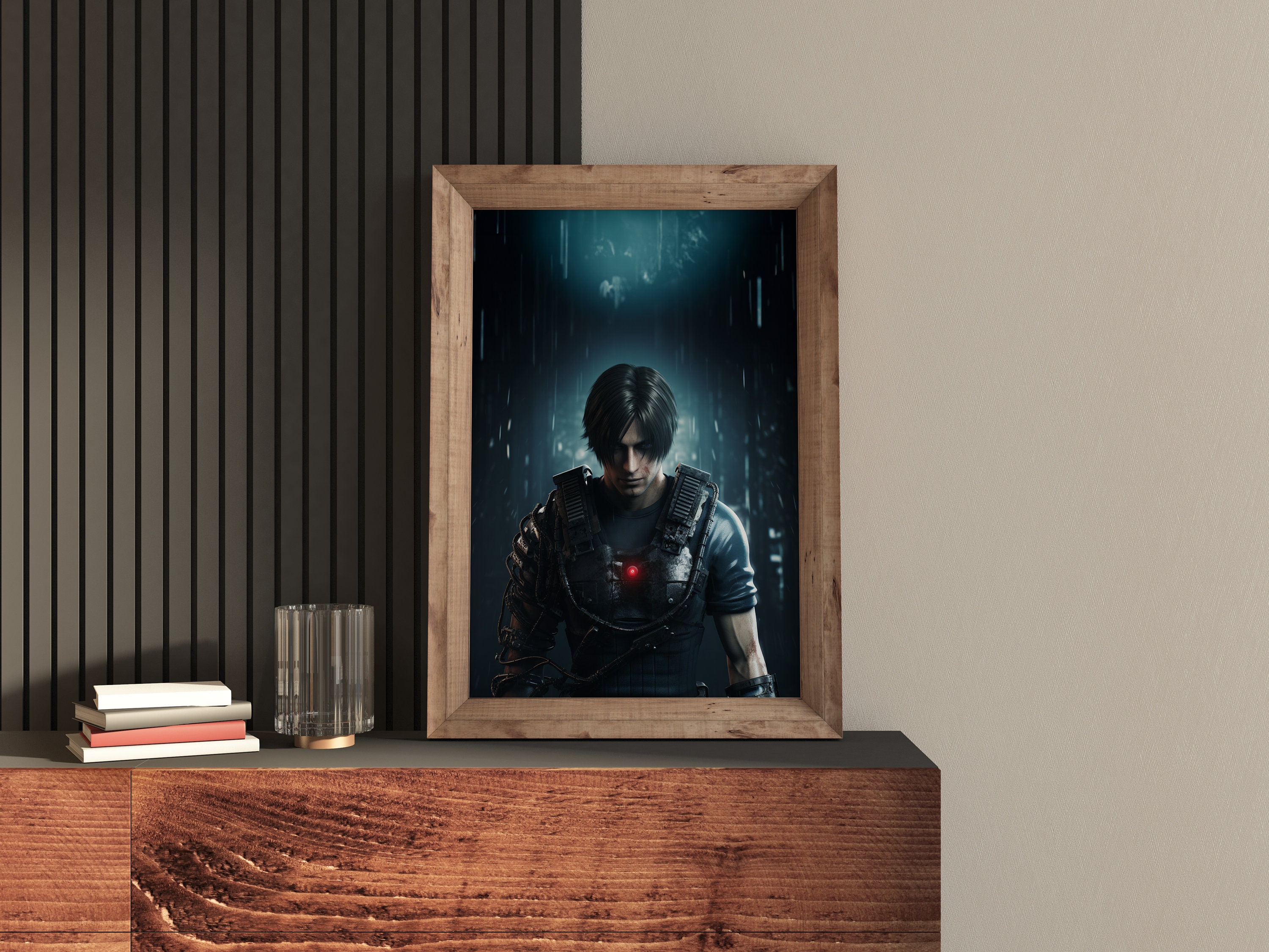 Cyberpunk Leon Kennedy Resident Evil Concept Art High Quality Digital ...