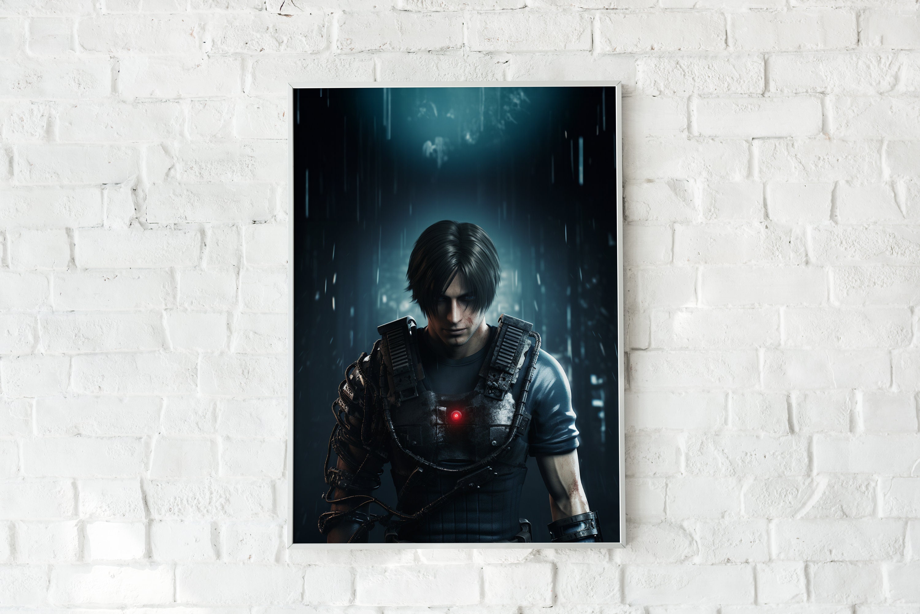 Cyberpunk Leon Kennedy Resident Evil Concept Art High Quality Digital ...