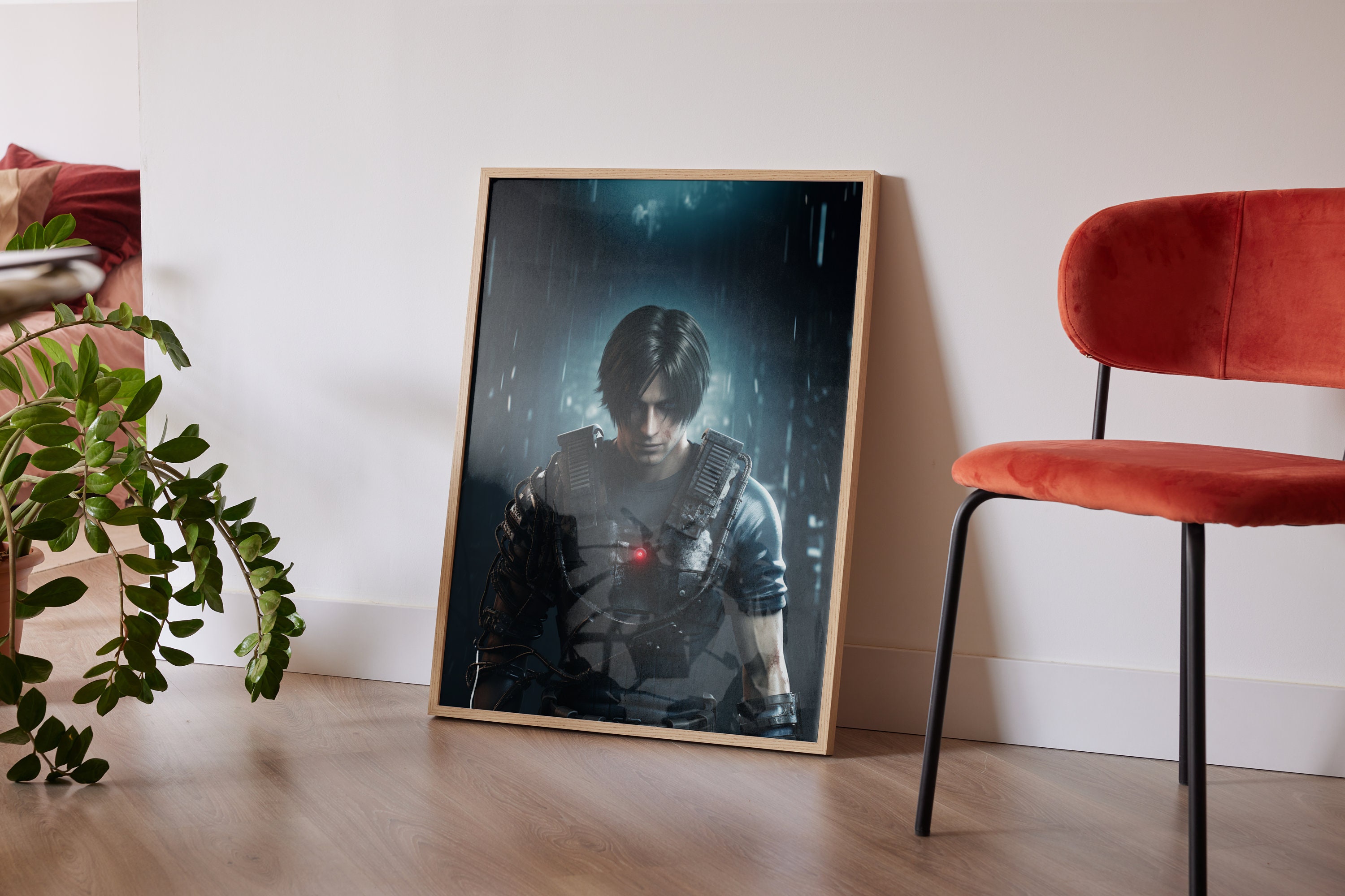 Cyberpunk Leon Kennedy Resident Evil Concept Art High Quality Digital ...