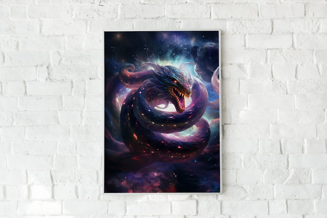 Celestial Serpent Art Print: Cosmic Snake Concept Art (PDF) - Etsy