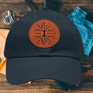 Stay Rooted Hat With Leather Patch (round) - Etsy