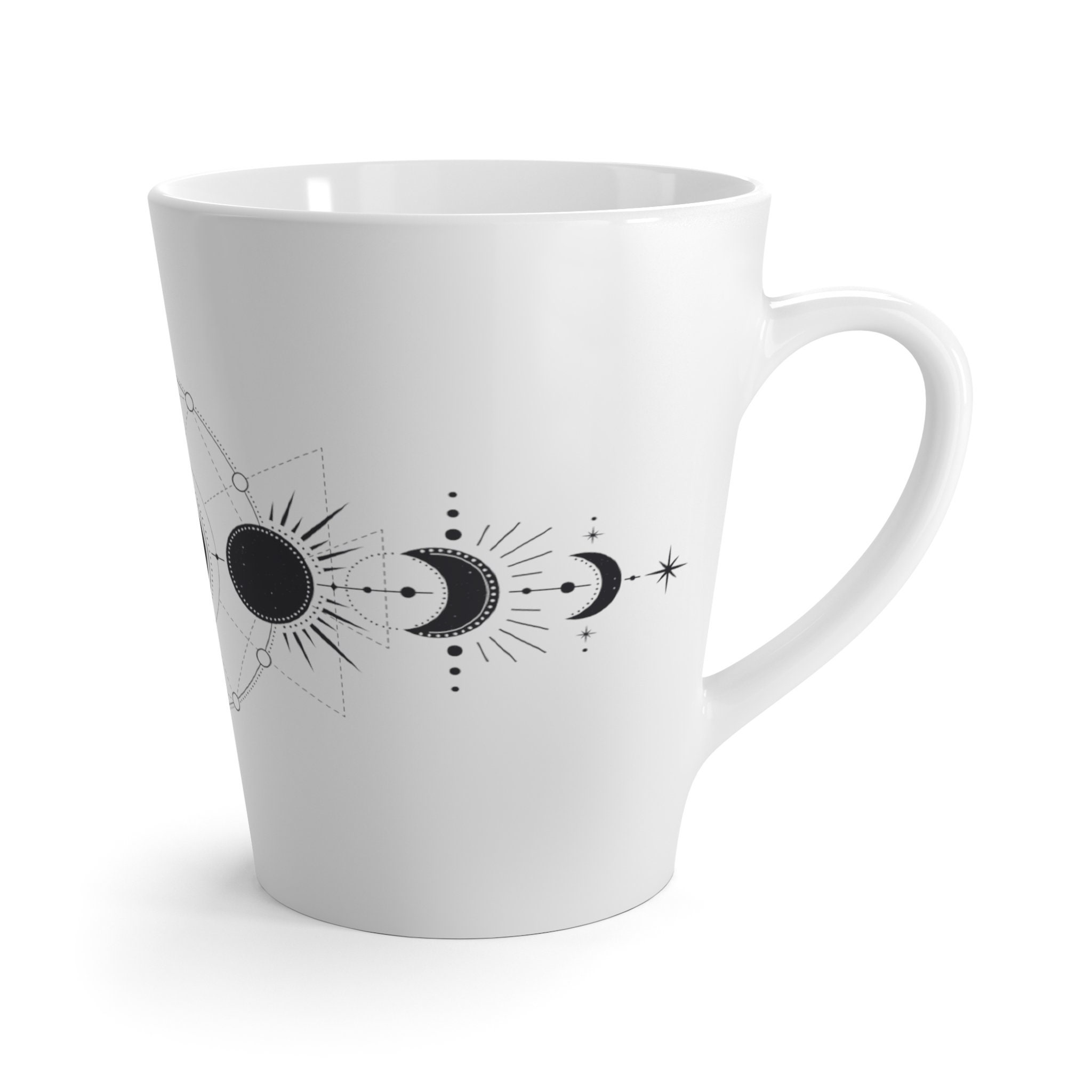 Moon Phase Black Latte Mug - Etsy