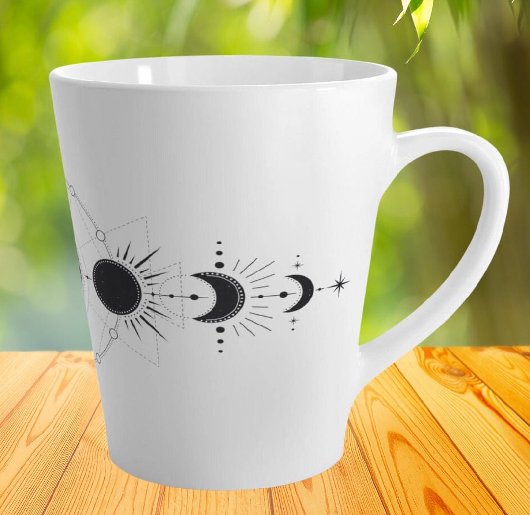 Moon Phase Black Latte Mug - Etsy