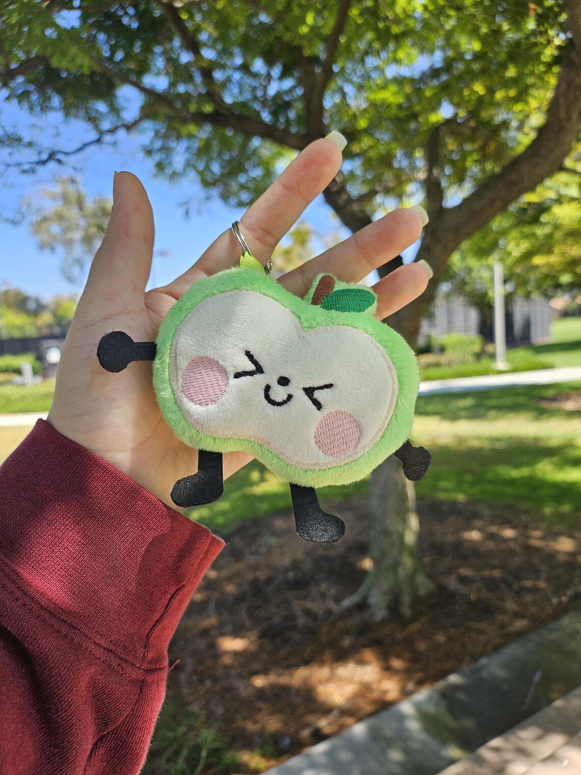 Caleb Birthday Sunny Apple Keychain Plush Charm [handmade] - Etsy