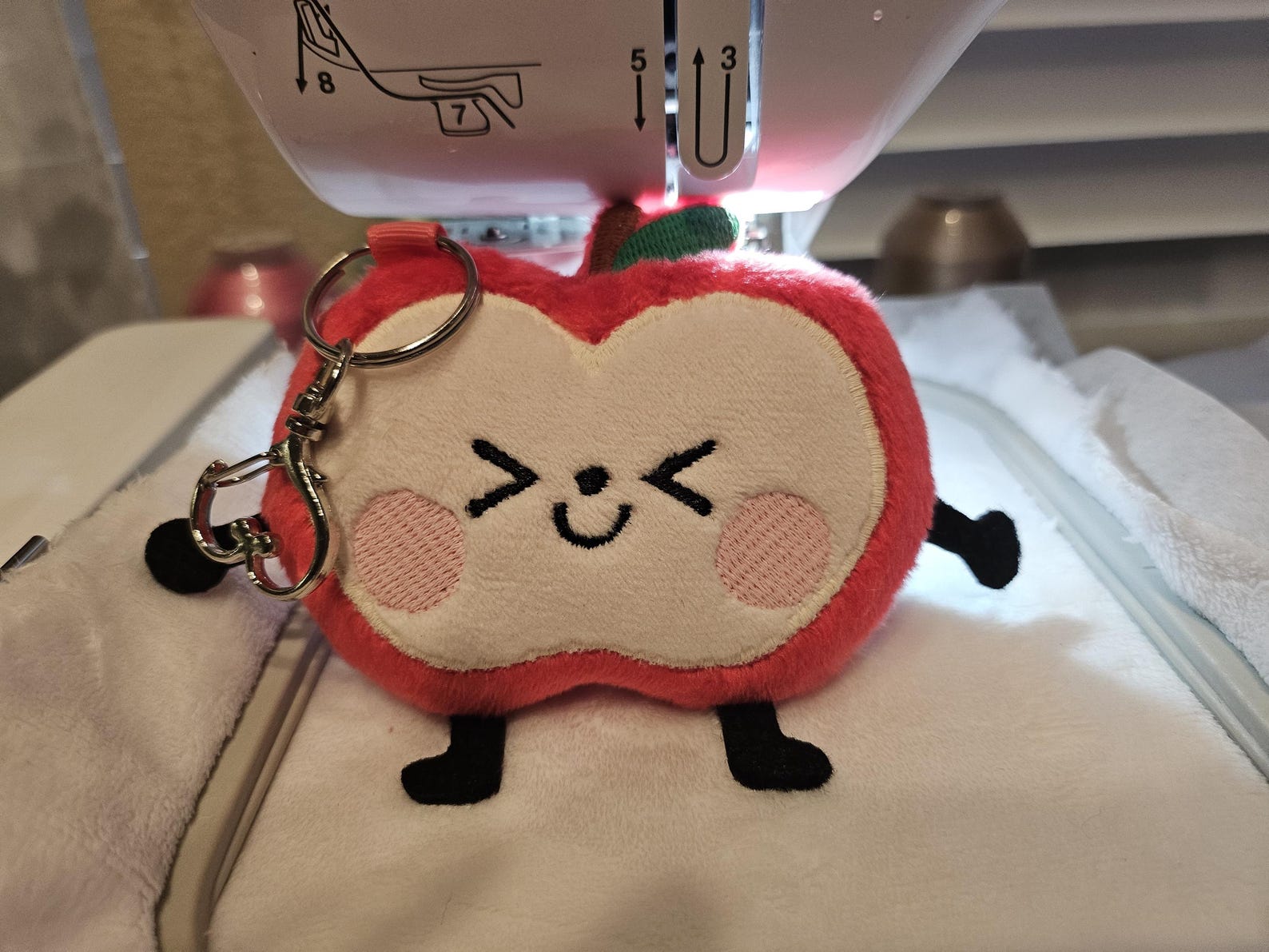 Caleb Birthday Sunny Apple Keychain Plush Charm [handmade] - Etsy