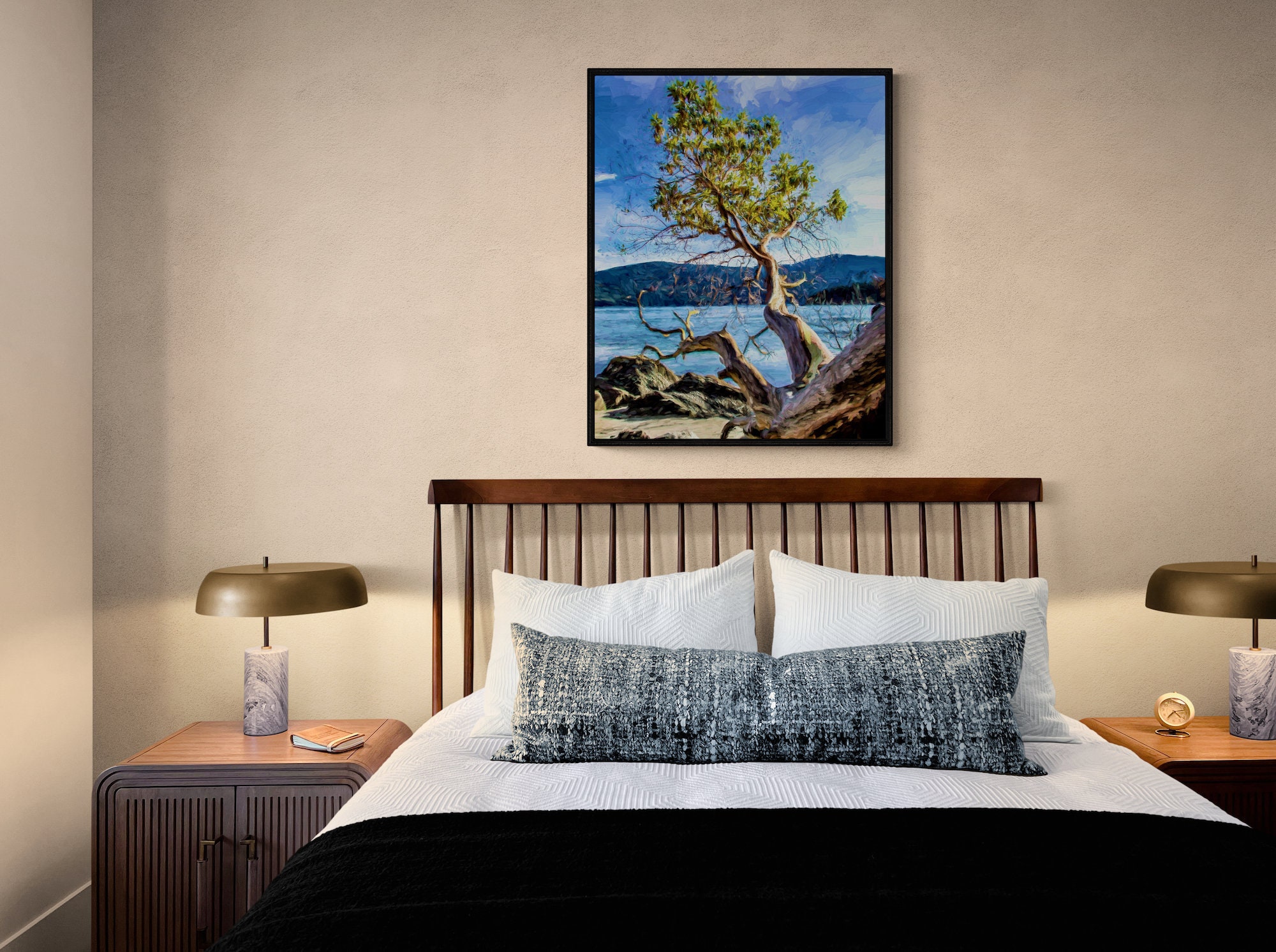 Pacific Madrone Tree Leaning Over the Waters of the San Juan Islands ...