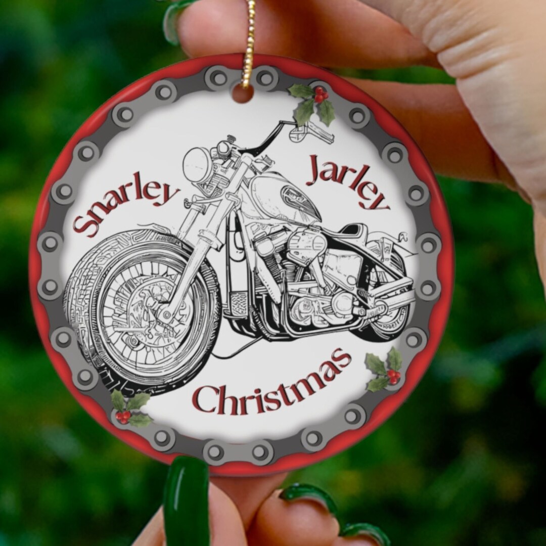 Biker Christmas Ornament: Motorcycle Festive Tree Decor - Etsy