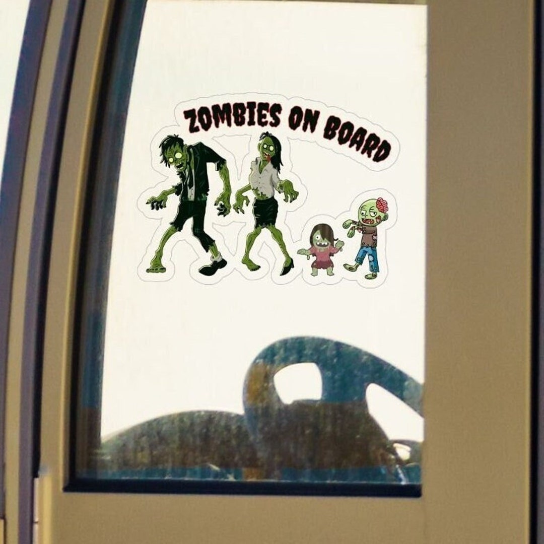 Clear Zombies on Board Young Family Sticker Transparent Outdoor ...