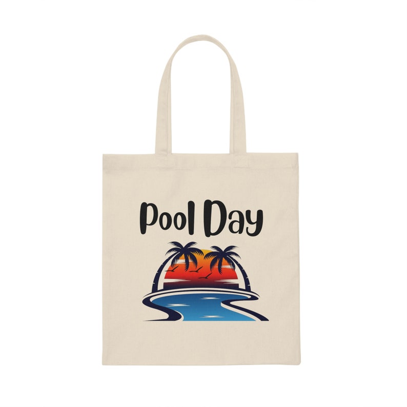 Pool Day Tote Bag, Cute Fun Canvas Tote Bag, Pool Tote Bag, Swim Suit ...