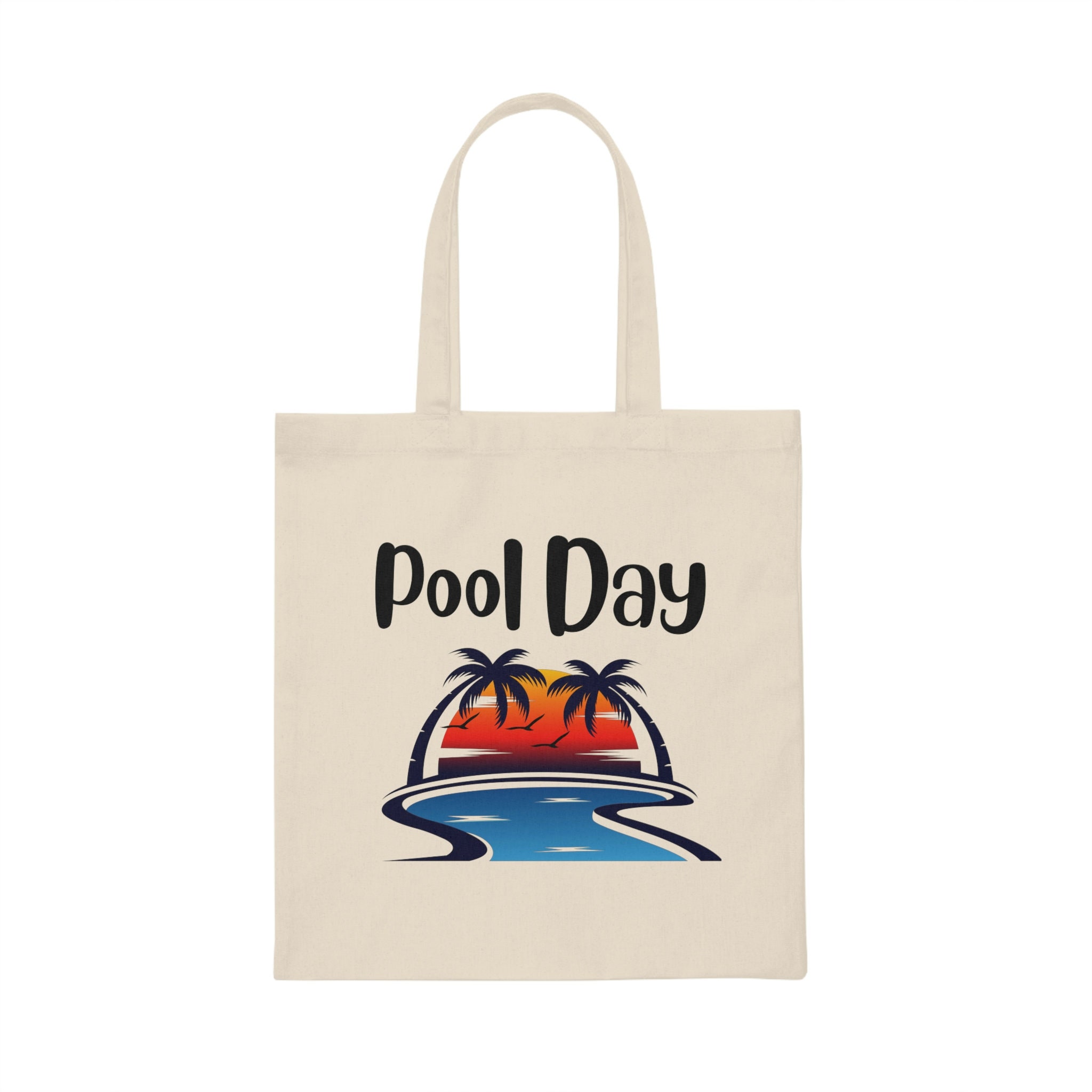 Pool Day Tote Bag, Cute Fun Canvas Tote Bag, Pool Tote Bag, Swim Suit ...