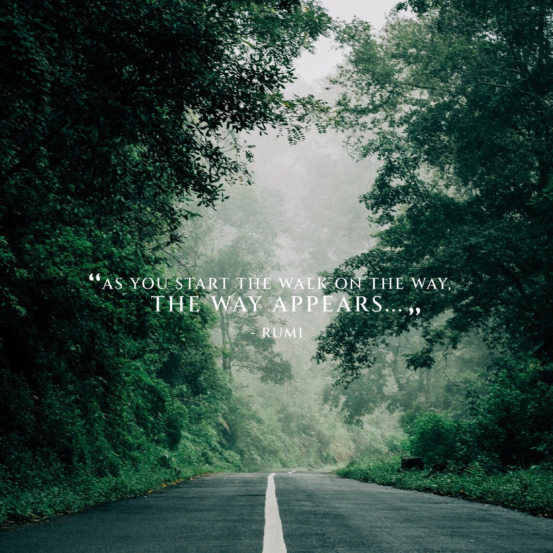 Inspirational Rumi Quote Wall Art, Nature Poster, Road Printable Wall ...