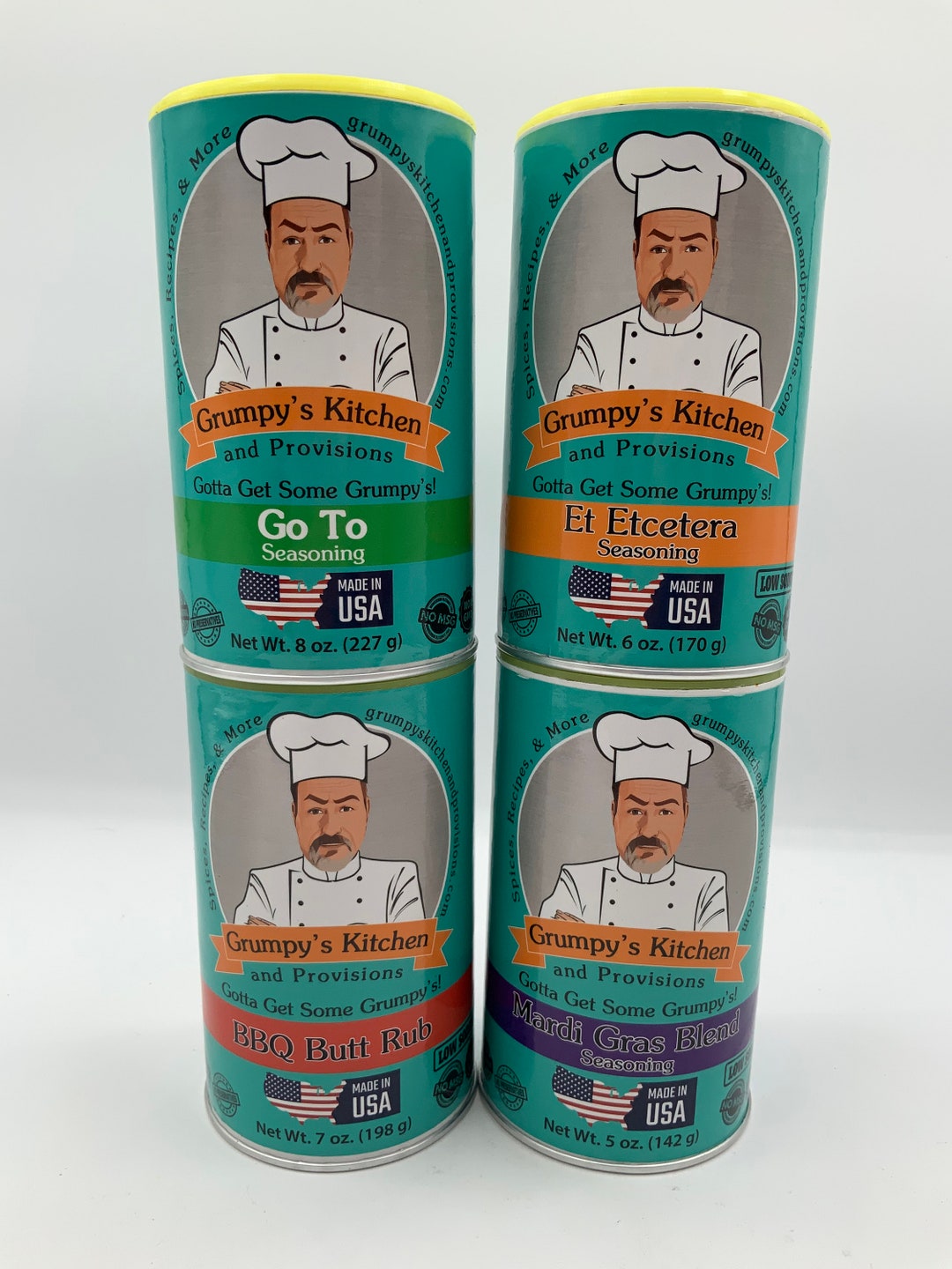 Grumpy's Seasoning Sampler: Go To, Et Etcetera, BBQ Butt Rub, Mardi ...