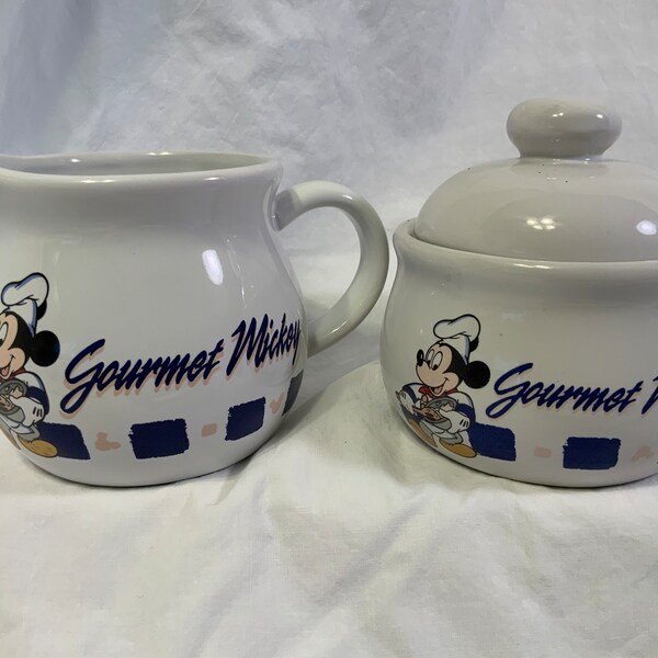 Mickey Mouse Sugar and Creamer - Etsy
