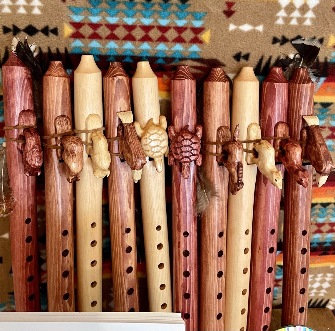 Jonah Thompson Native American WOLF Flute W/fleece Flute Bag - Etsy