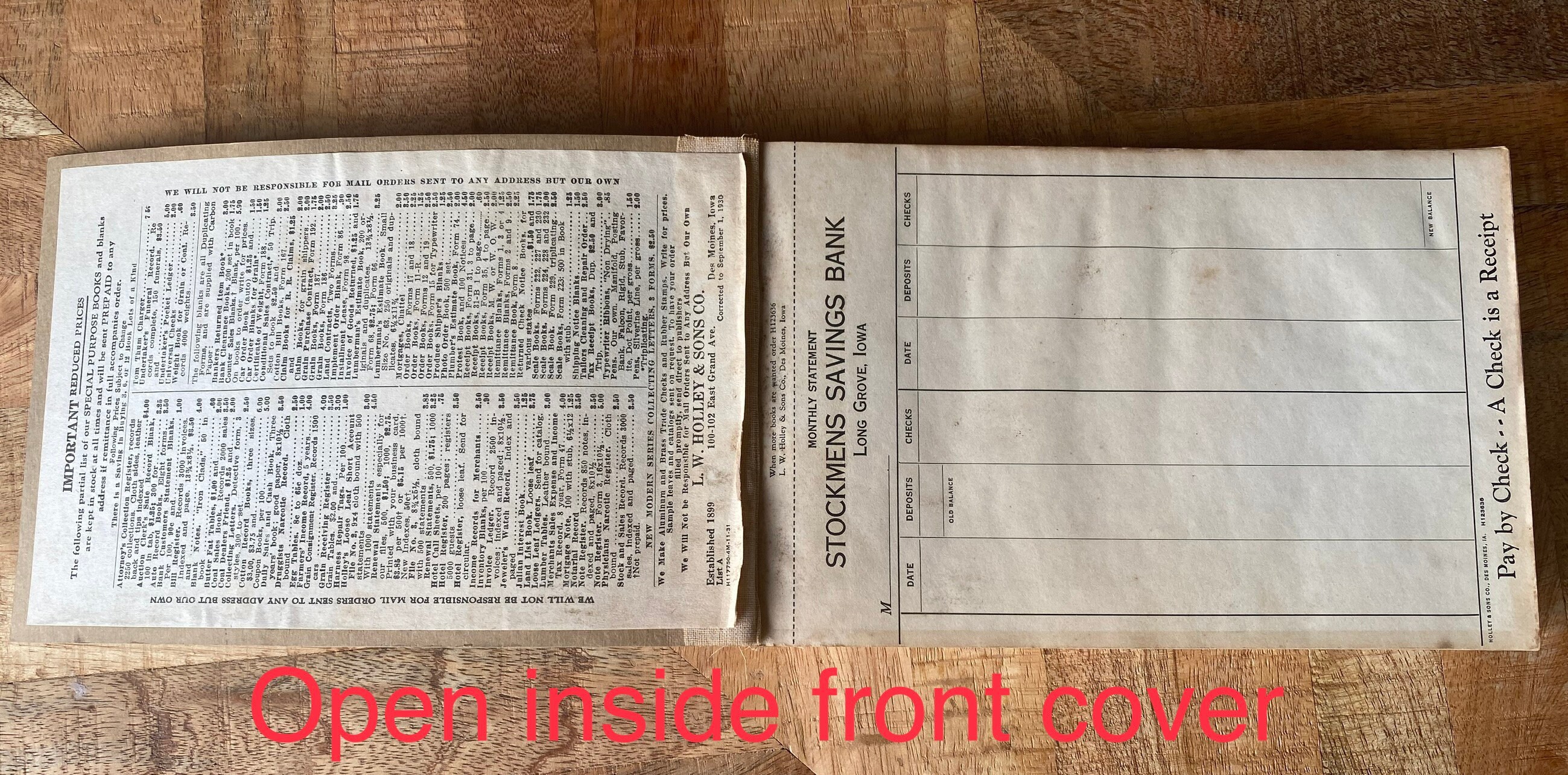 Authentic Banking Receipt Book - Etsy