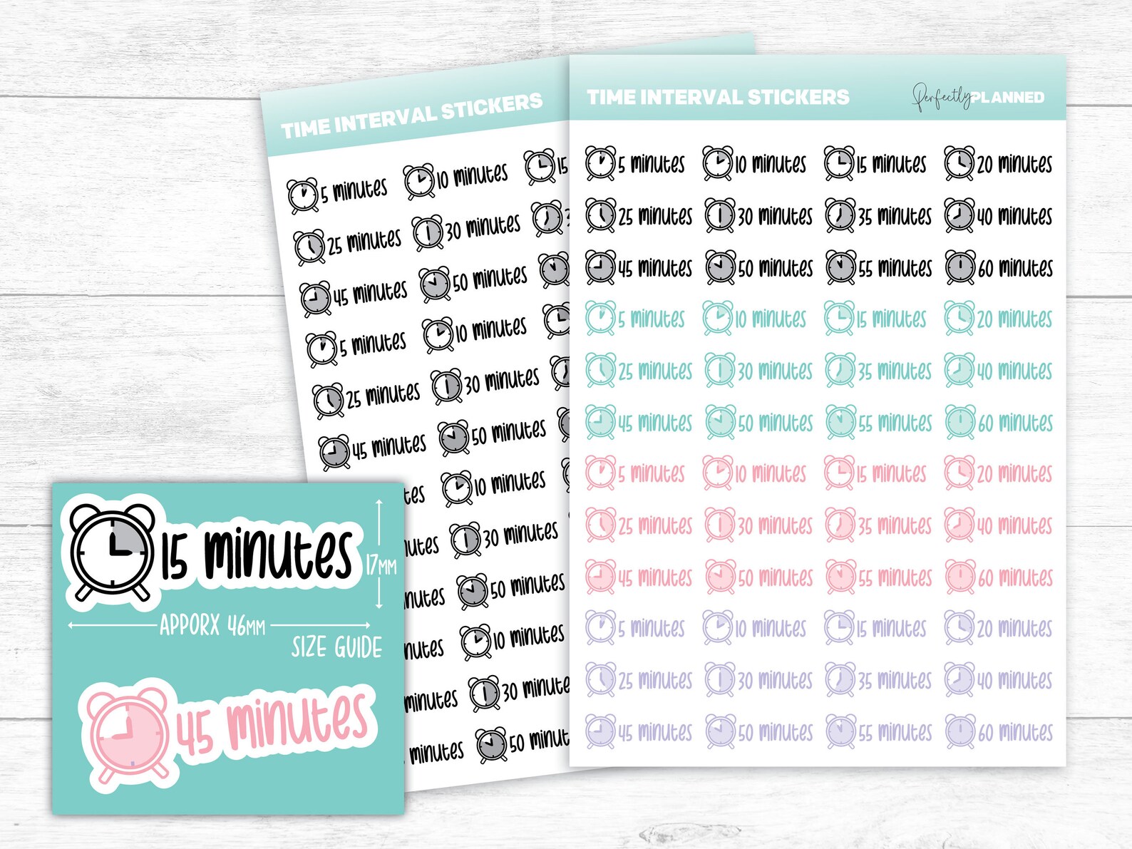 48 Clock/time Interval Stickers Diary, School, College Planner and ...