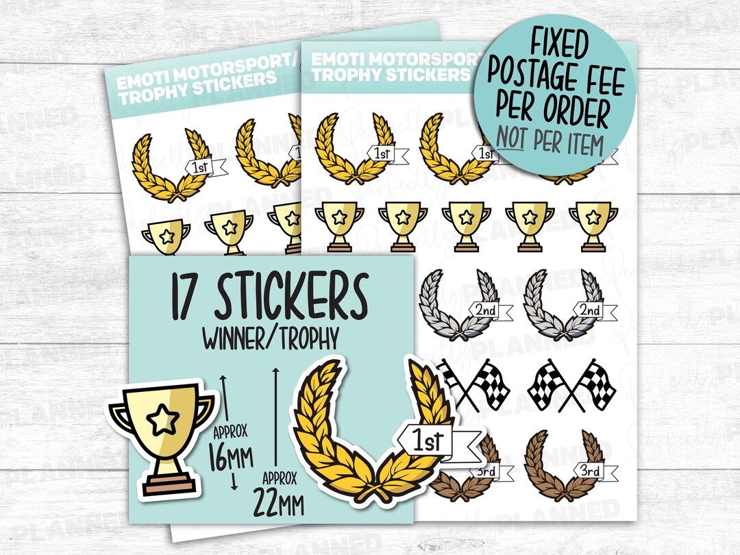 17 TROPHY / WINNERS ICON Stickers for Your Planner, Calendar, Scrapbook ...