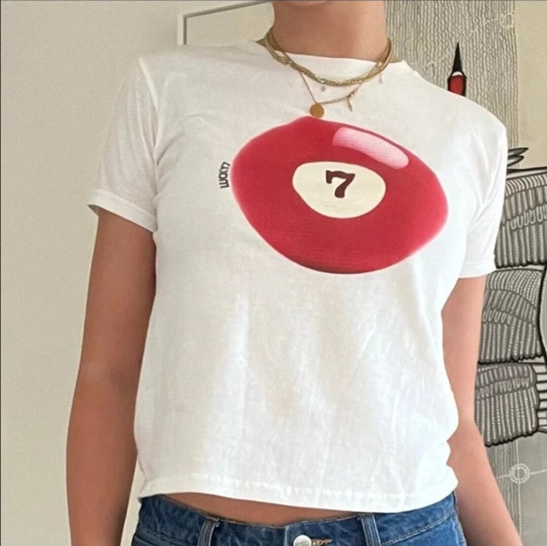 Lucky 7 Ball Graphic Baby Tee - Etsy