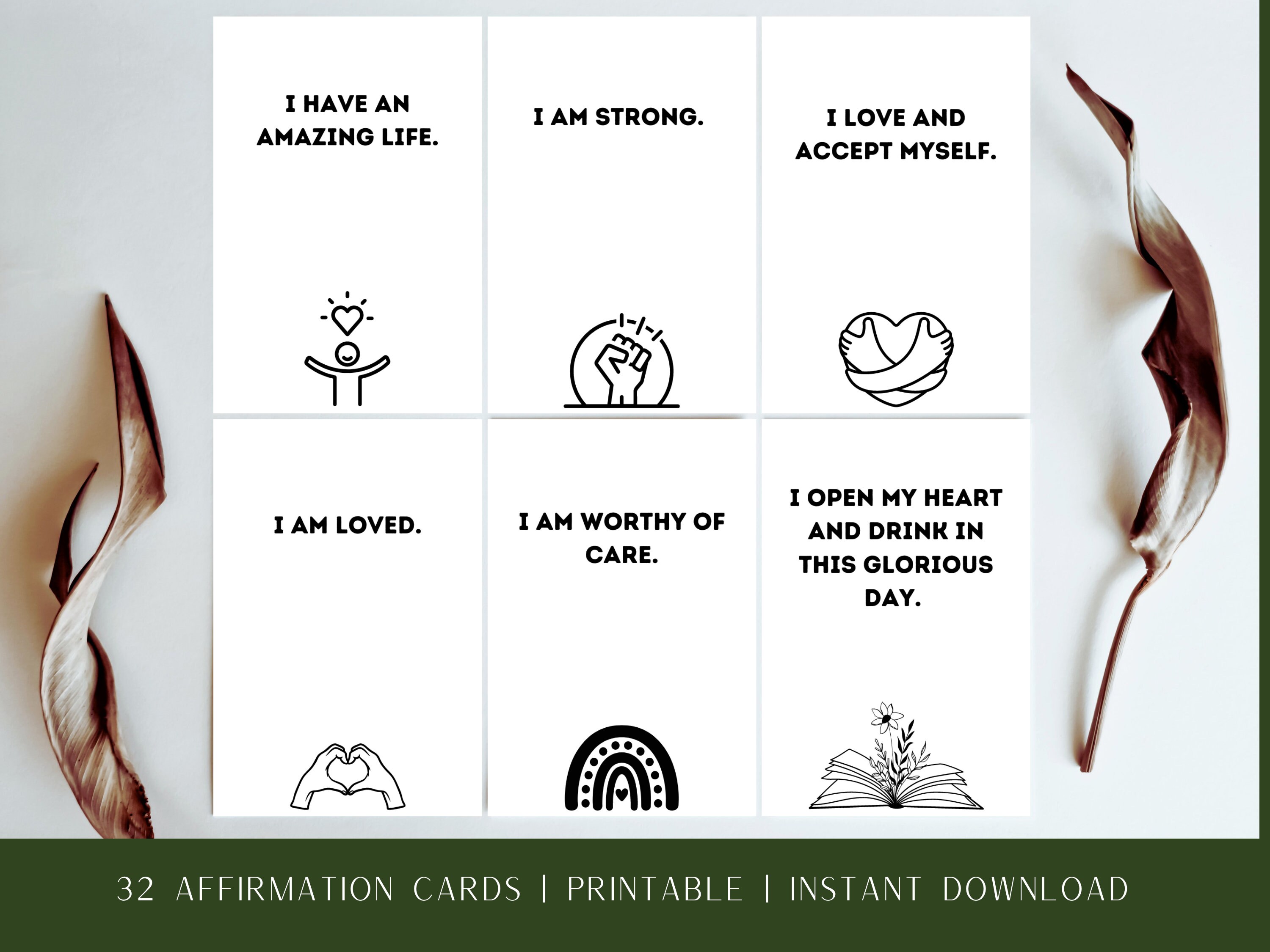 Affirmation Cards Printable Digital Download 2x3.5in - Etsy