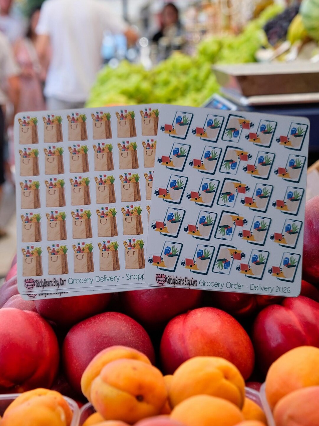 Grocery Shopping & Delivery Reminder Stickers: Planner Journal Decals ...