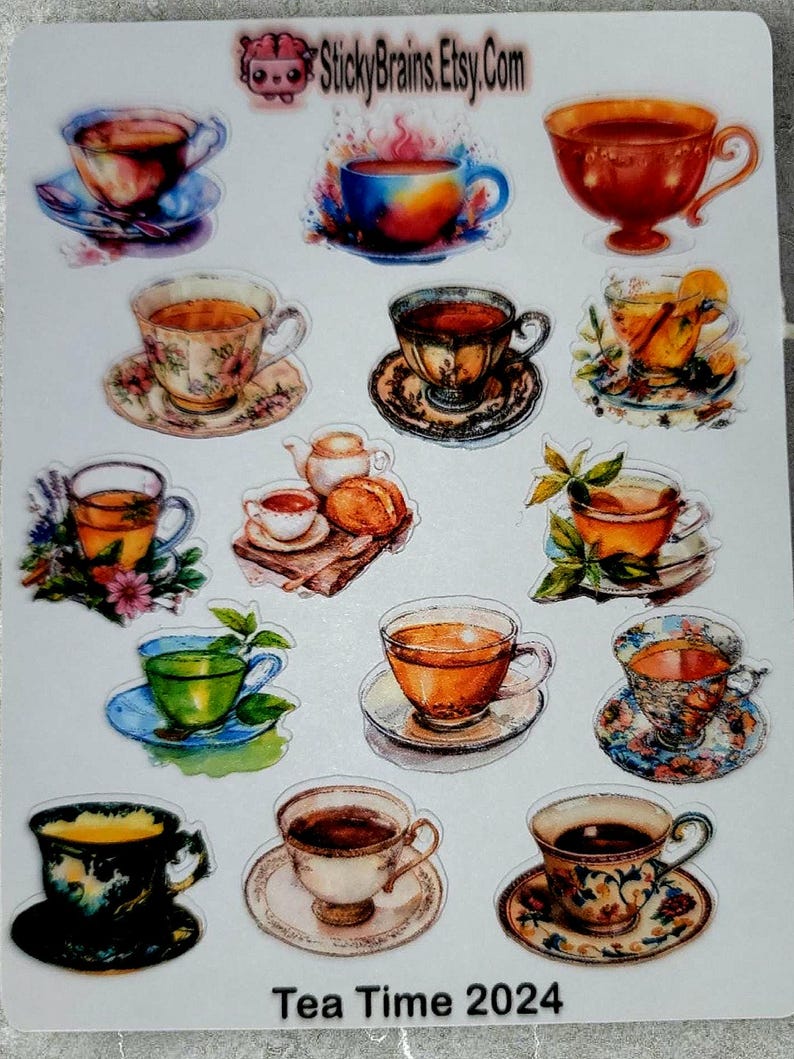 Tea Cup Stickers: Planner and Journal Embellishments - Etsy