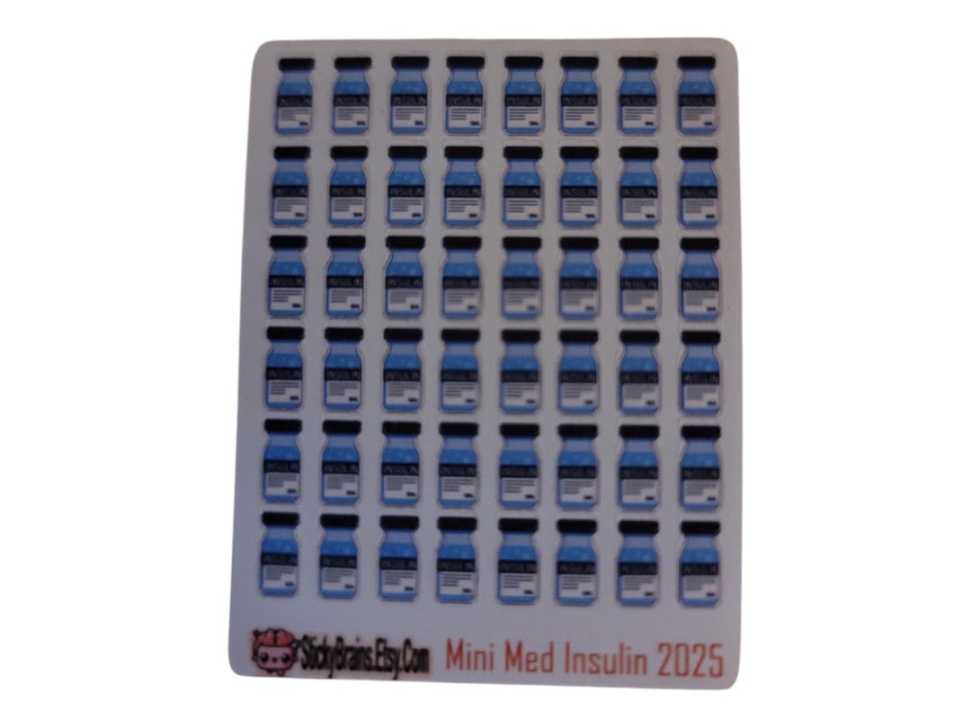 Mini Med Insulin (blue) Stickers- Perfect for Planners/journals 0.3 ...
