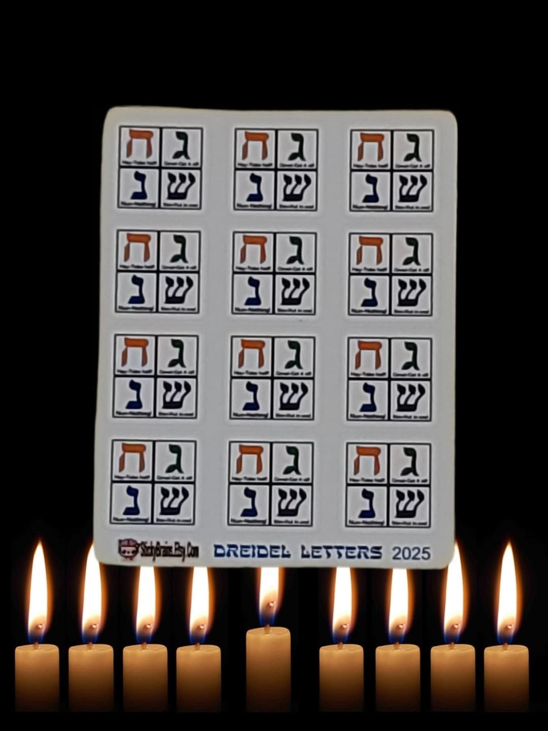 Hanukkah Dreidel Letter Stickers: Planner Journal Crafting Decals - Etsy