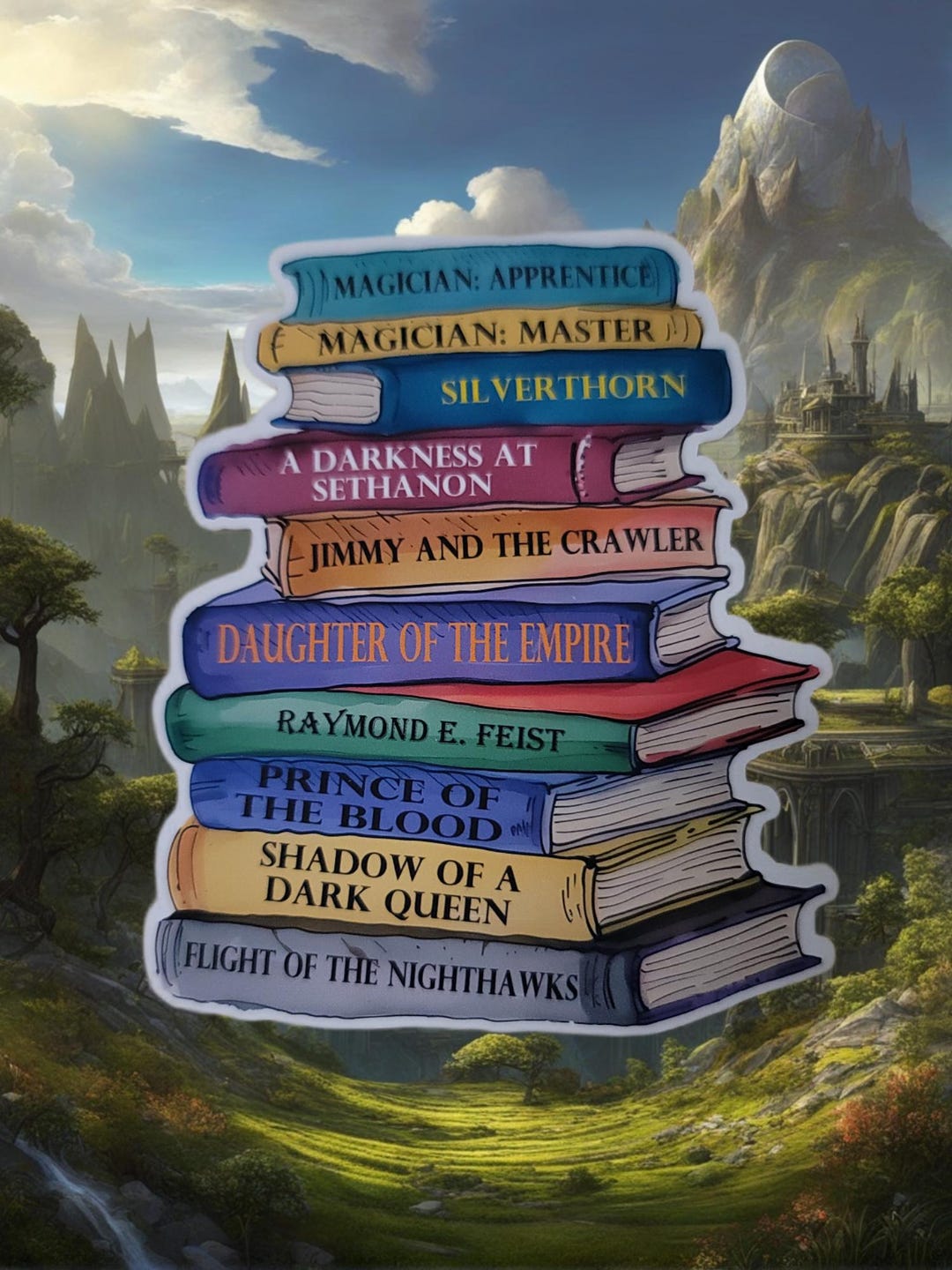 Book Stack of Raymond E Feist Rift War Titles Laptop/water-bottle ...