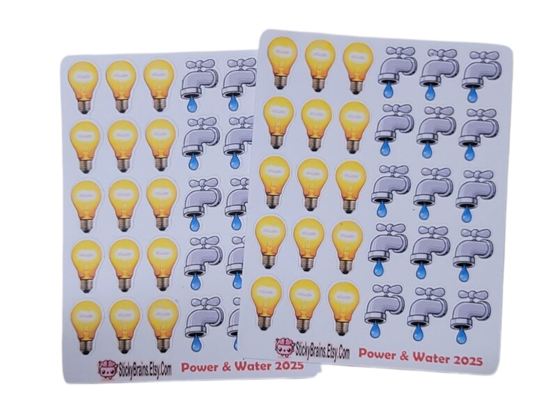 Electricity and Water Utility Bill Reminder Stickers- Perfect for ...
