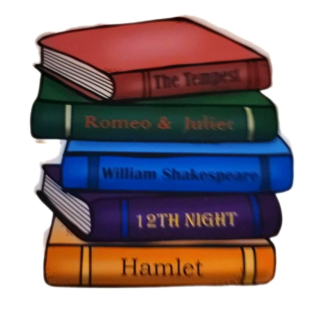 Book Stack of William Shakespeare Titles Laptop/water-bottle Sticker - Etsy
