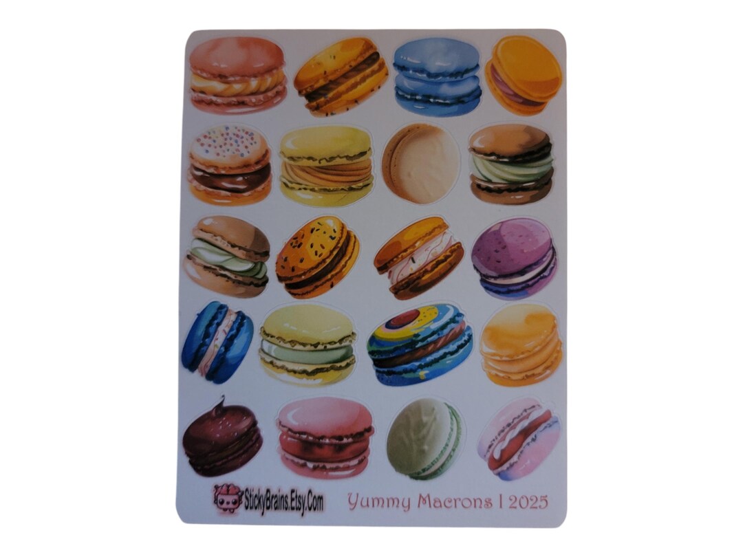 Yummy Macrons Set 1 Stickers Perfect for Planner/journals 0.6 in High ...