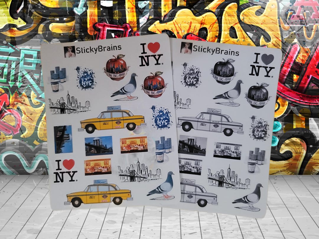 NYC Planner Stickers 2 Versions Color or Black & White - Etsy