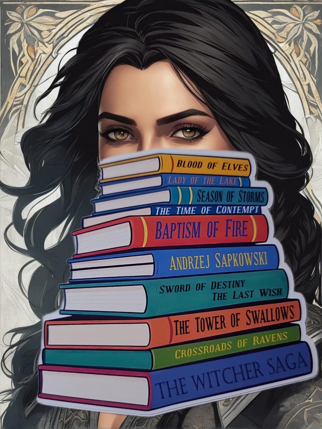 Book Stack of the Witcher Titles by Andrzej Sapkowski - Laptop/water ...