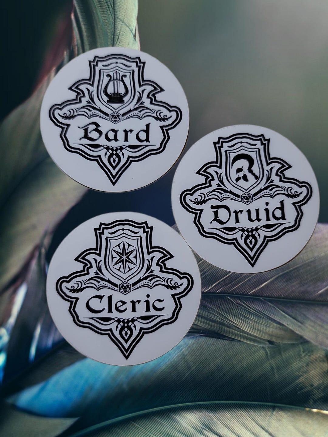 RPG Class Icons: Cleric, Druid, Bard - Laptop Stickers - Etsy