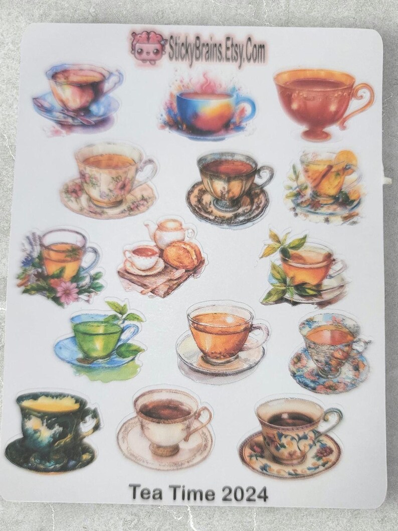 Tea Cup Stickers: Planner and Journal Embellishments - Etsy