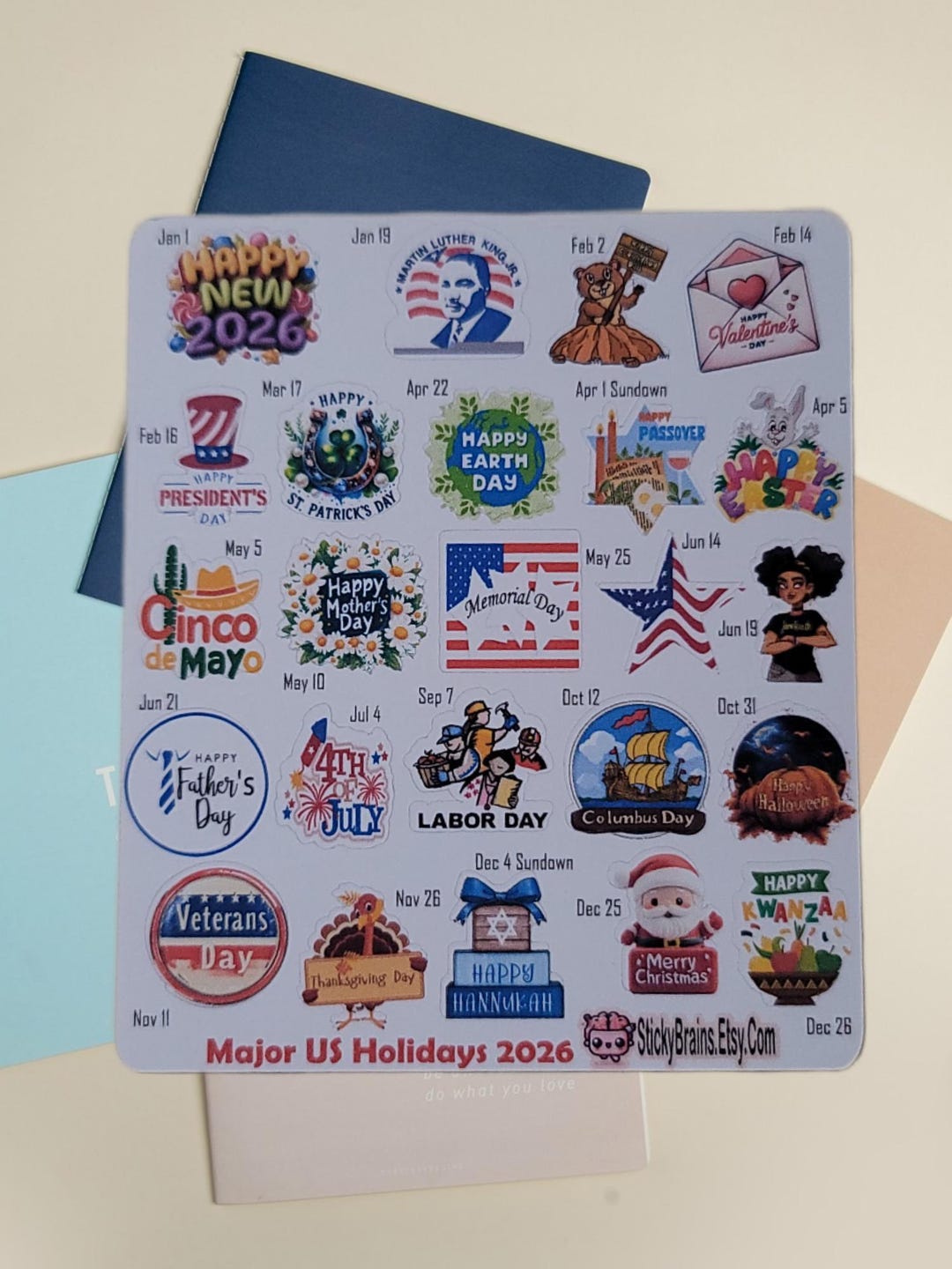2026 US Holiday Planner Stickers - Etsy