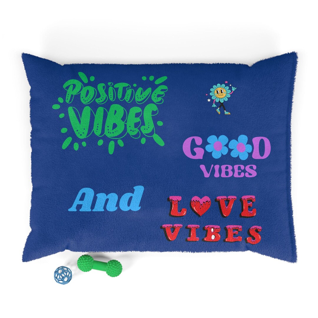 Dog Bed, Positive Messaging Pet Bed for Loving Happy Pets, Dog Mat ...