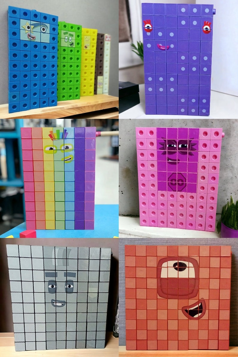 Numberblocks 10-20-30-40-50-60-70-80-90-100 Snapcubes with 1-20 Gift ...