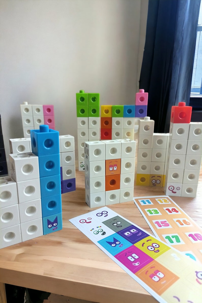 Numberblocks 1-20 Snapcubes With Stickers Math Cubes - Etsy