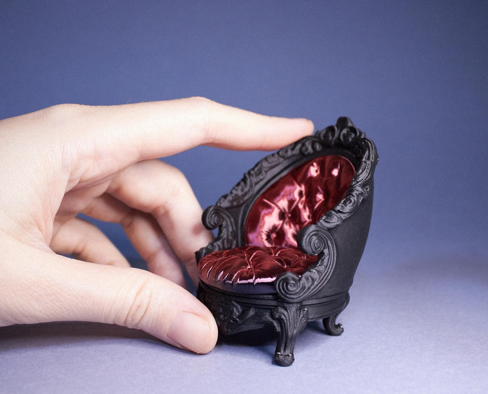 1/12 1/6 1/24 3d Printed Scale Gothic Baroque Throne Chair – Black and ...