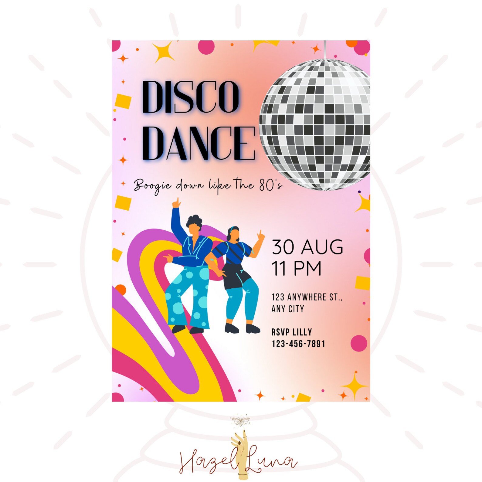 Disco Themed Party Invitation | Editable and Digital - Etsy