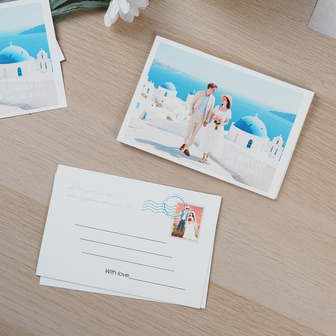 Personalized Wedding Guest Book: Photo Memory Lane Postcard Keepsake ...