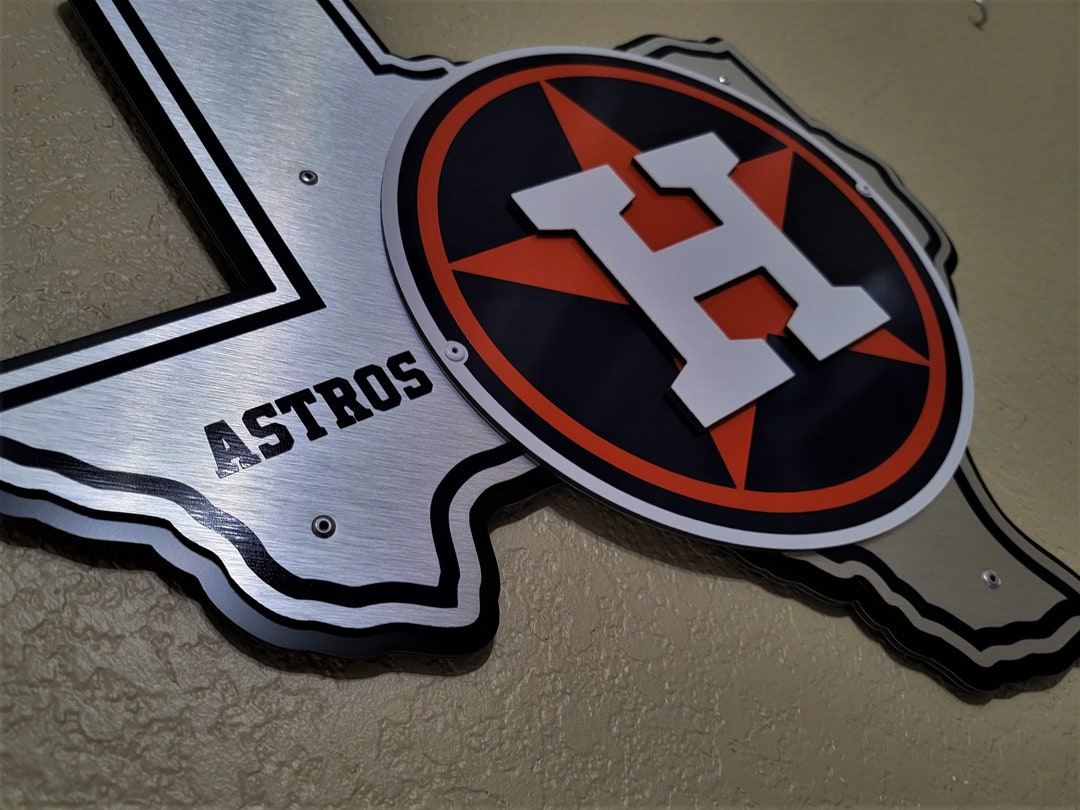 Houston Astros Wall Décor on Texas Shape With Black Backer - Etsy